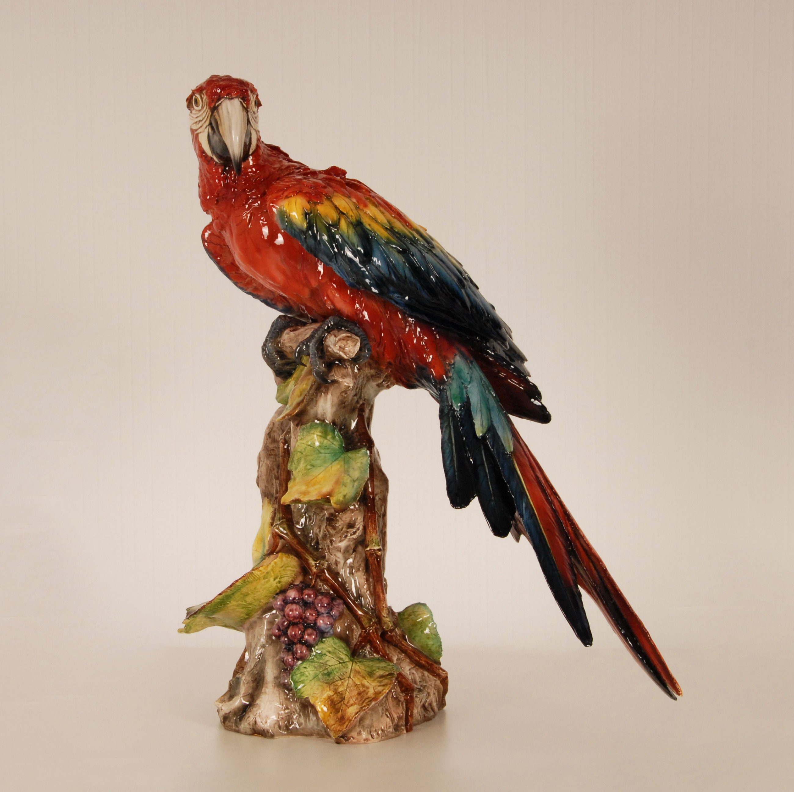 Italian Majolica Ceramic Figure Parrot Art Deco Porcelain Animal Bird ...