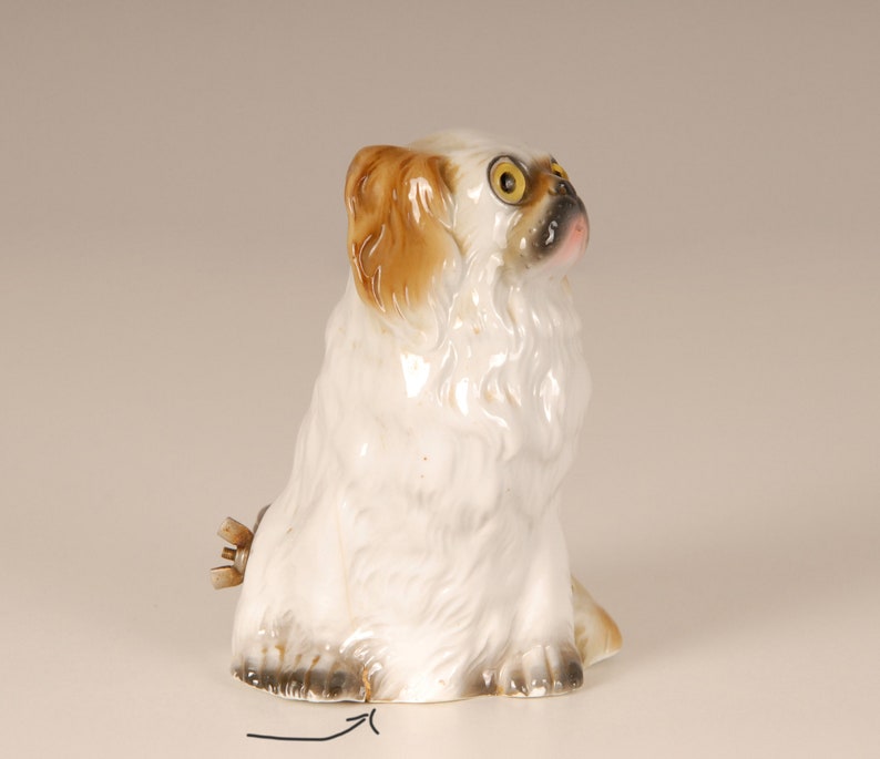 Antique Fragance Perfume Lamp German Porcelain Dog Figurine Animal Art ...