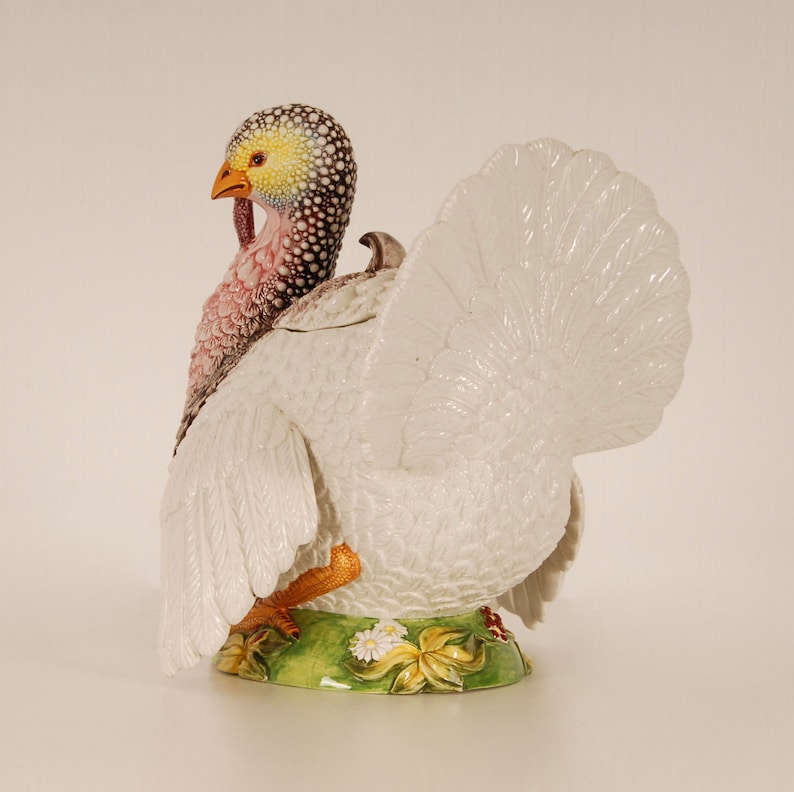 Vintage Italian Ceramic Animal Figurine Turkey Porcelain Bird Figure ...