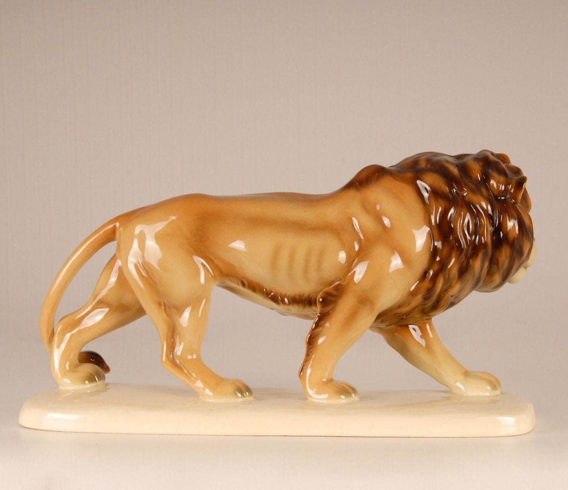 Art Deco Porcelain Animal Figure Lion Figurine - Etsy