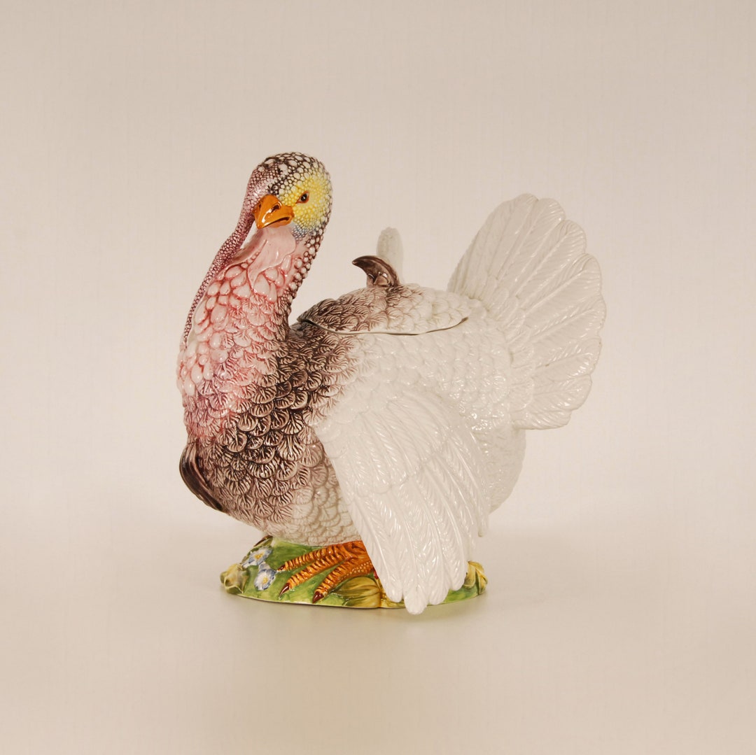 Vintage Italian Ceramic Animal Figurine Turkey Porcelain Bird Figure ...
