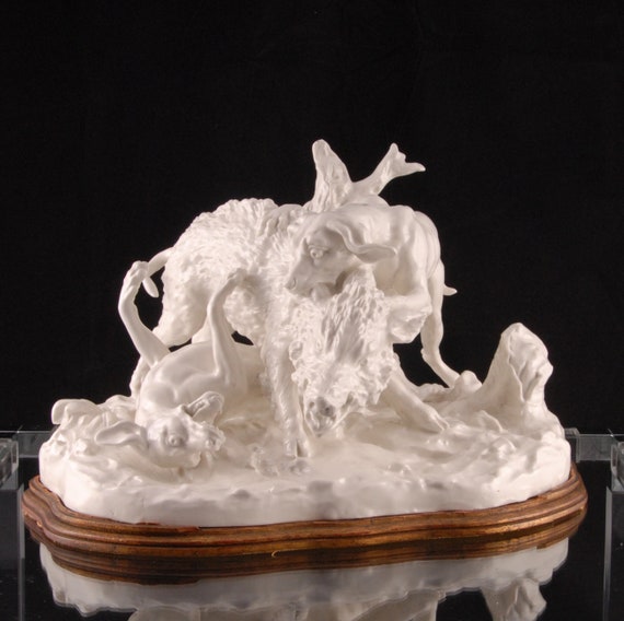 Porcelain Hunting Scene Victorian Figural Group 19th Century - Etsy