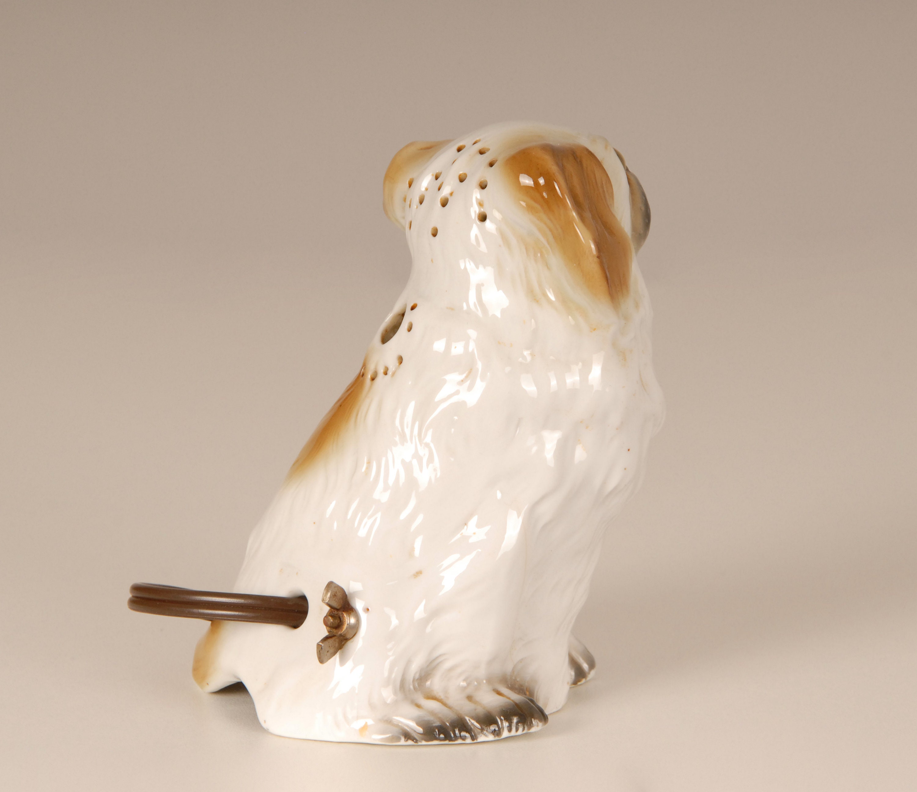 Antique Fragance Perfume Lamp German Porcelain Dog Figurine Animal Art ...