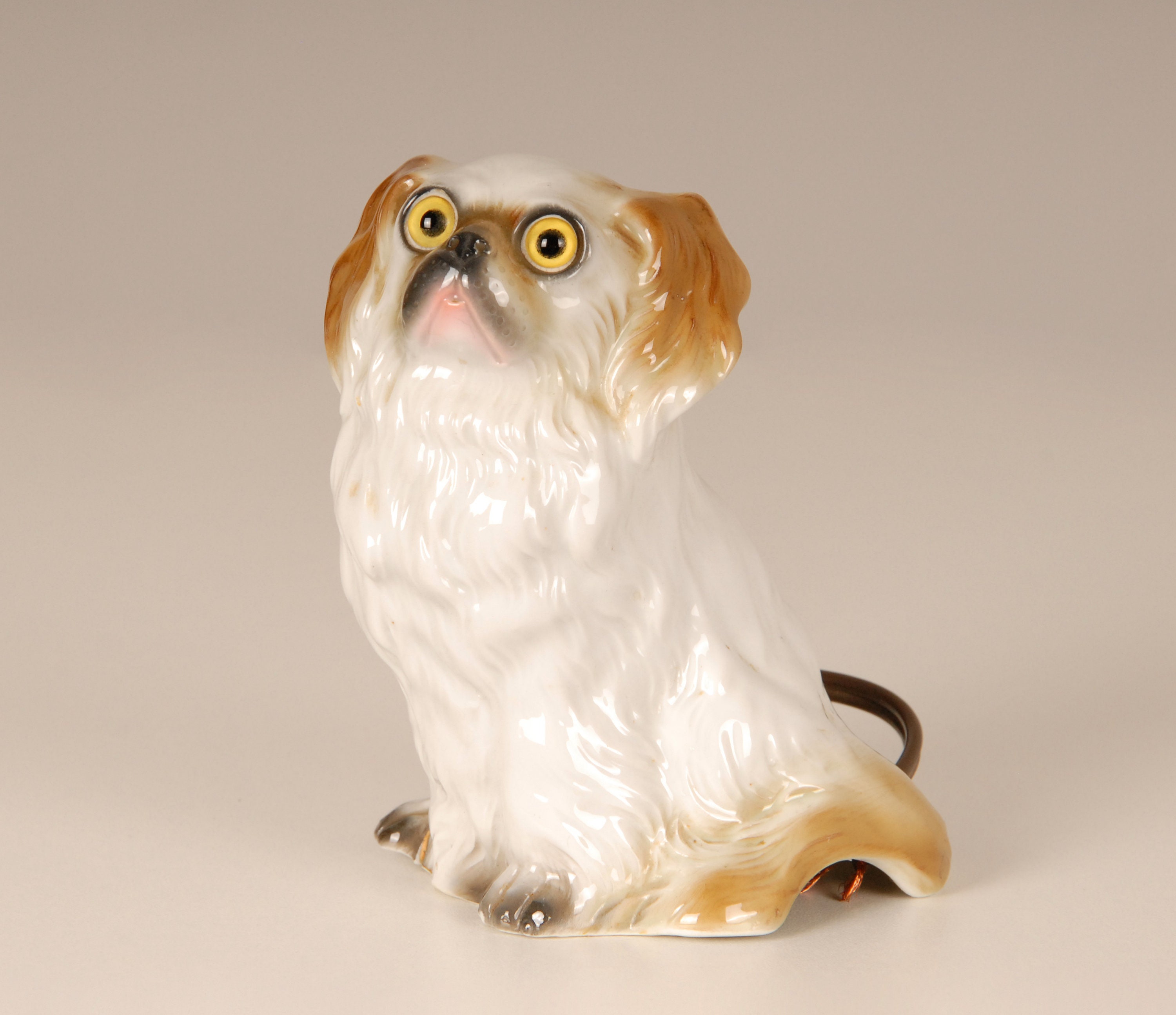 Antique Fragance Perfume Lamp German Porcelain Dog Figurine Animal Art ...