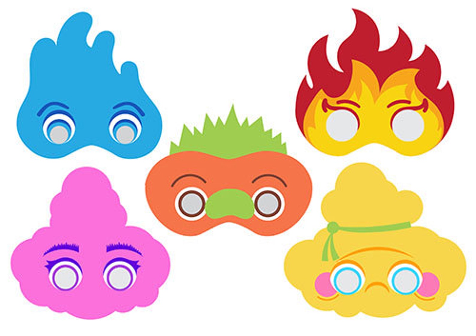 Elemental PRINTABLE Masks (digital Download) - Etsy