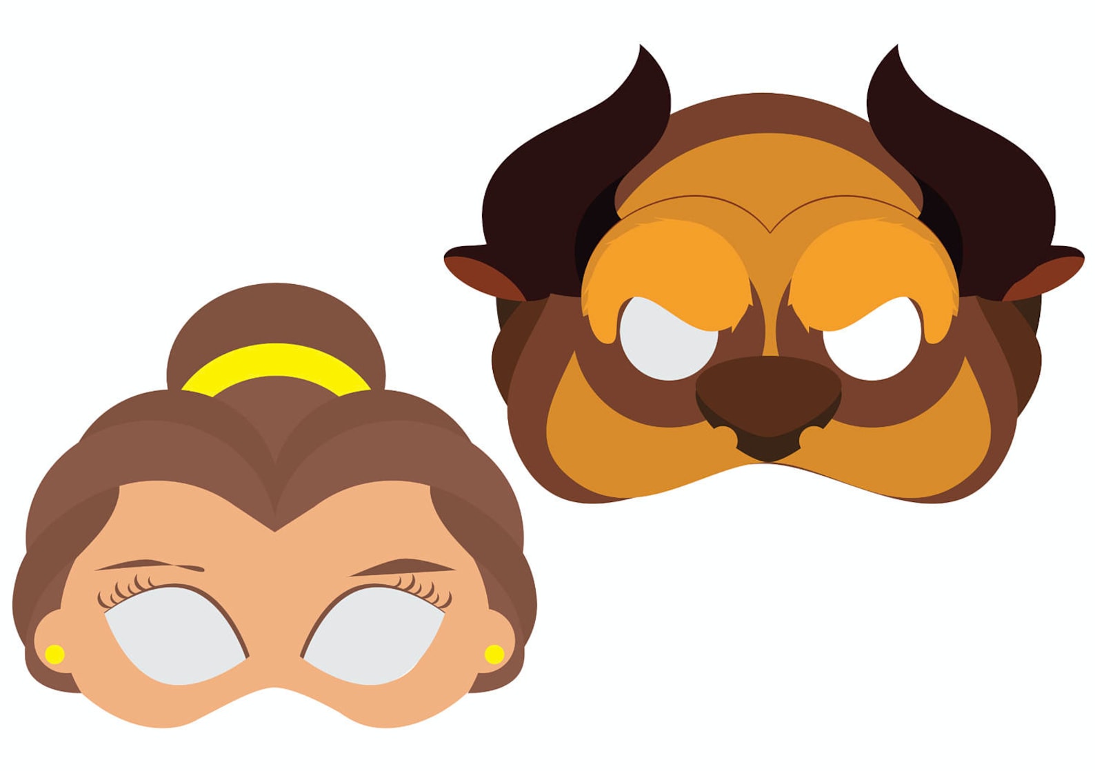 Beauty and the Beast PRINTABLE Mask (digital Download) - Etsy
