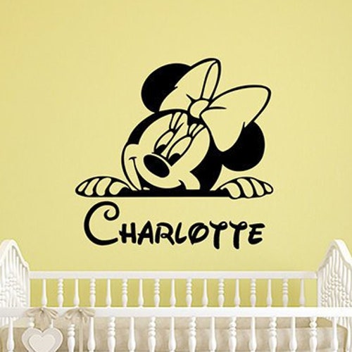 Girl Name Minnie Mouse Personalized Vinyl Sticker Girls - Etsy