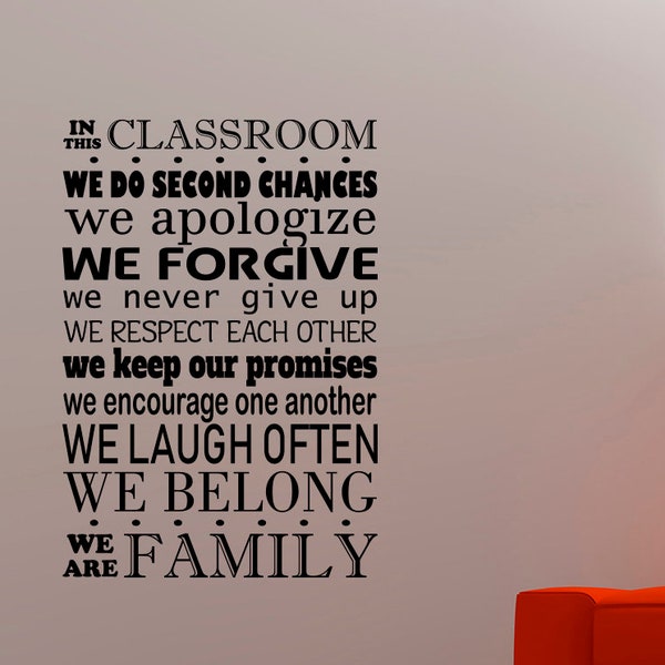 Classroom Wall Decal - Etsy