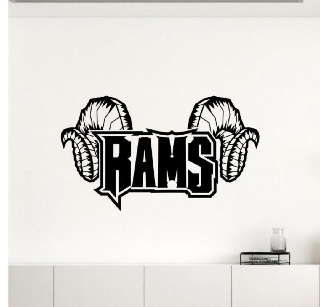 Rams Mascot Wall Decal Vinyl Sticker Football Baseball Basketball ...
