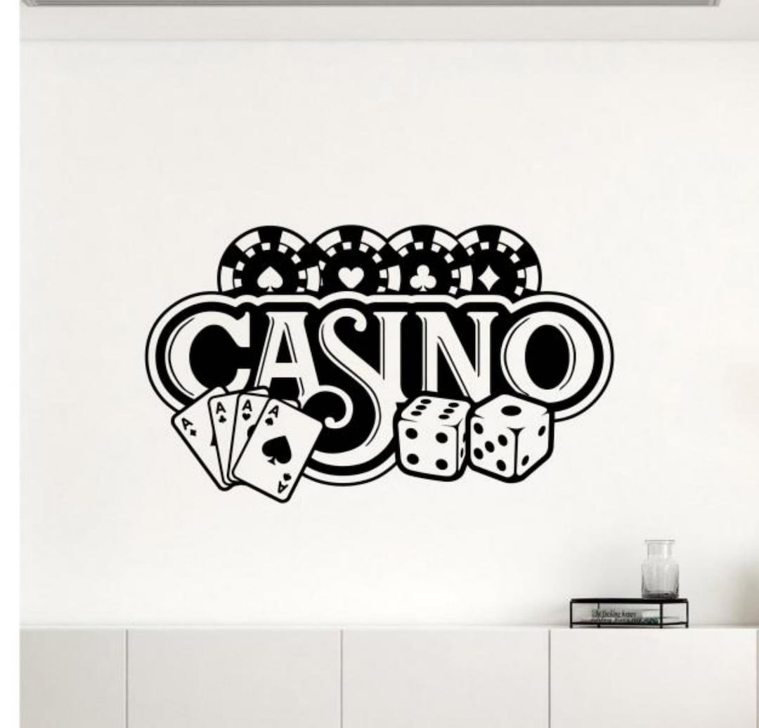 Casino Wall Decal Vinyl Sticker Game Room Decor Las Vegas Dice Playing ...