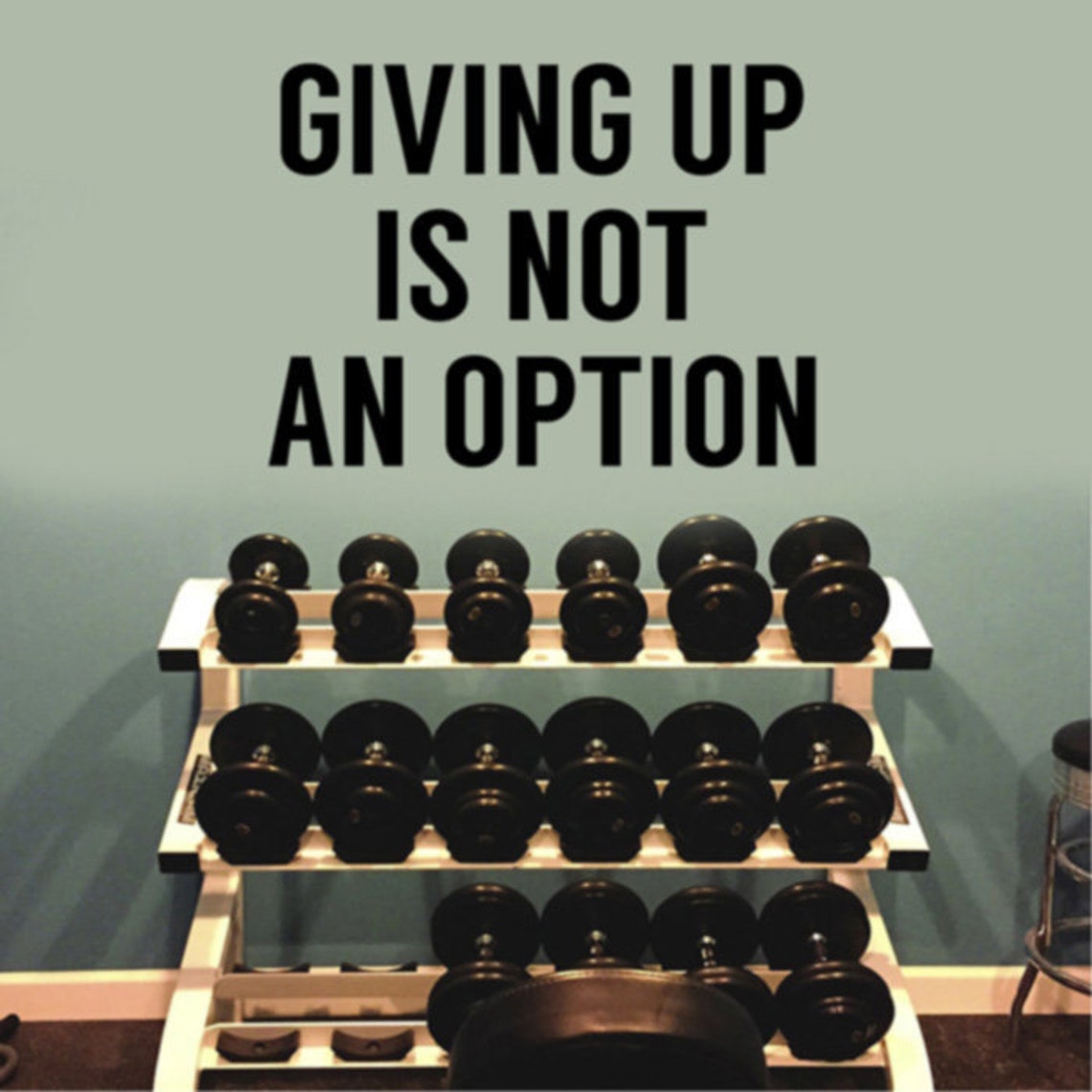 Giving up is Not an Option Workout Motivational Quote Wall Decal Gym ...