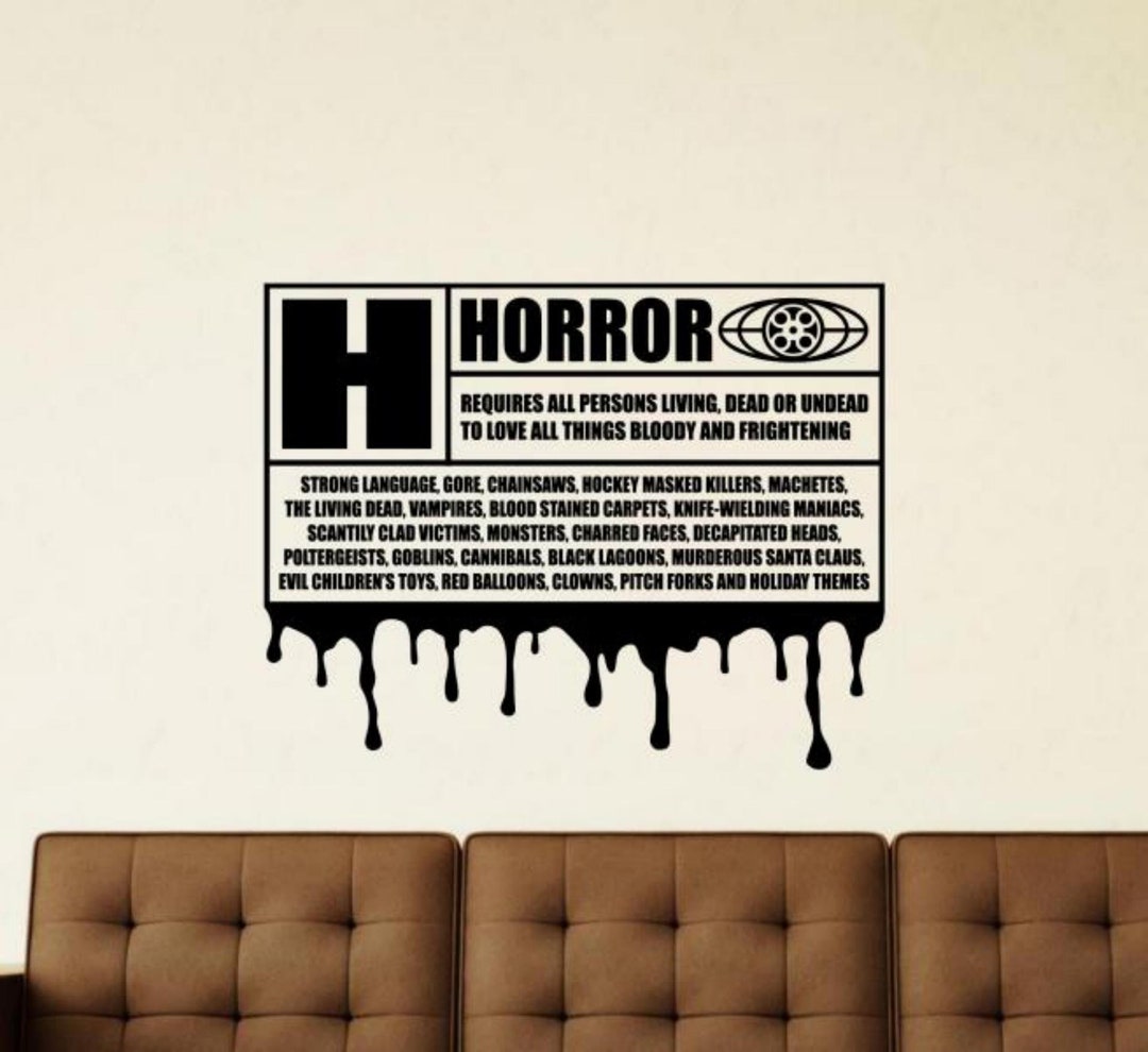 Horror Movie Wall Decal Vinyl Sticker Theater Wall Art Scary Movie ...