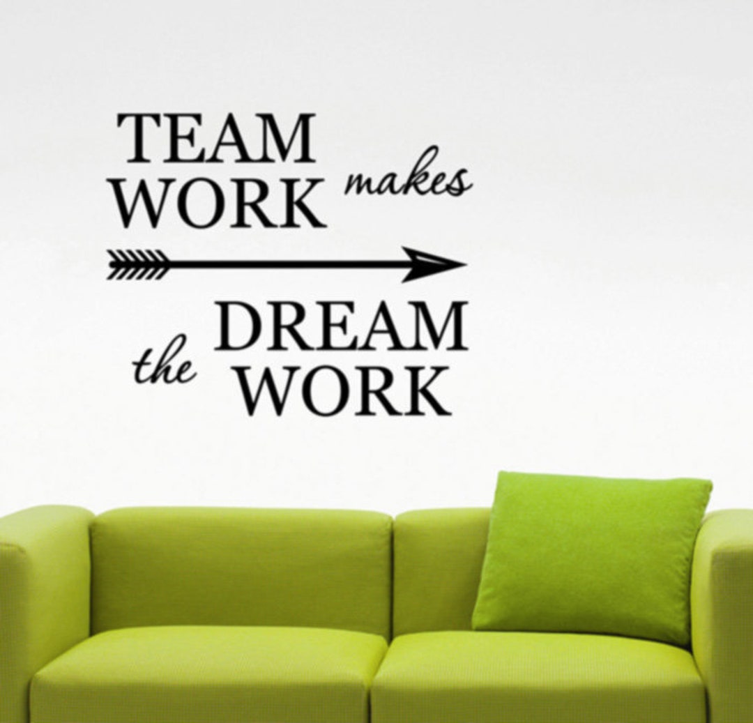 Teamwork Makes Dreamwork Quote Wall Sticker Work Success Business ...