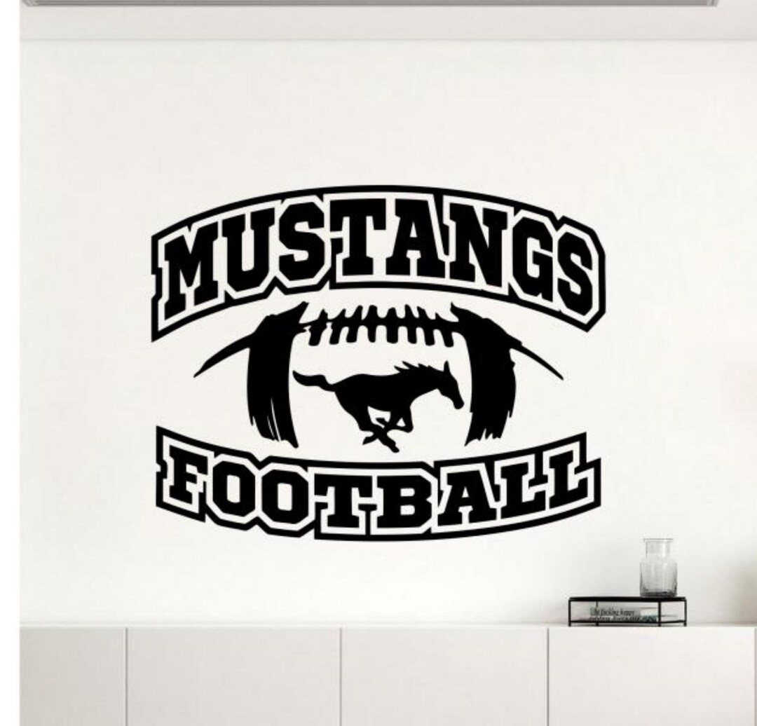 Mustangs Football Wall Decal Vinyl Sticker Mustangs Mascot Decor Wall ...
