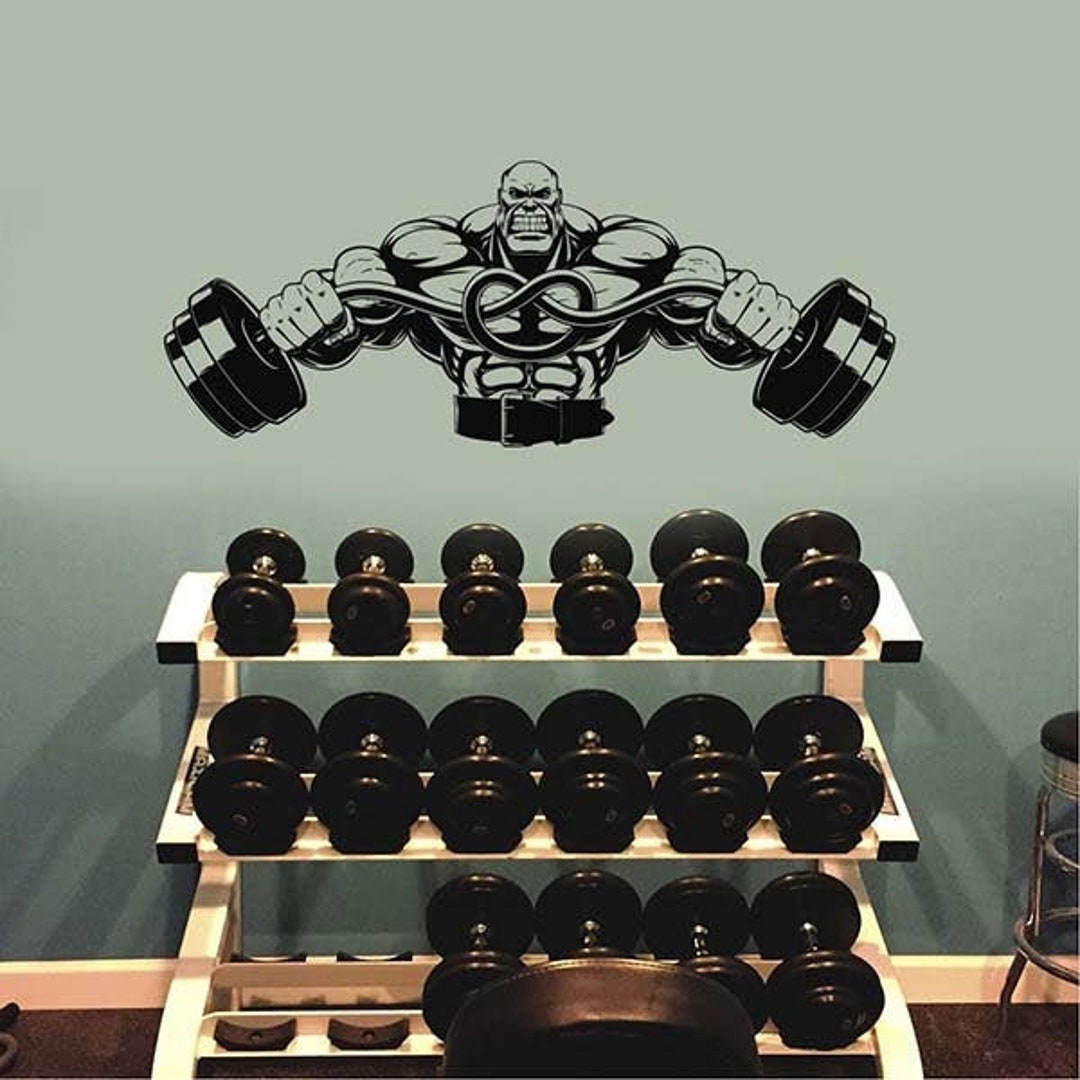 Bodybuilder Wall Decal Vinyl Sticker Lifting Fitness Workout Crossfit ...