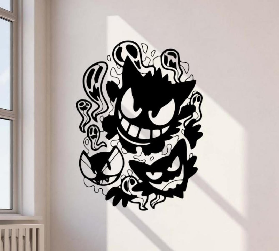 Gengar Wall Decal Vinyl Sticker Wall Decor Wall Art Nursery Kids Room ...