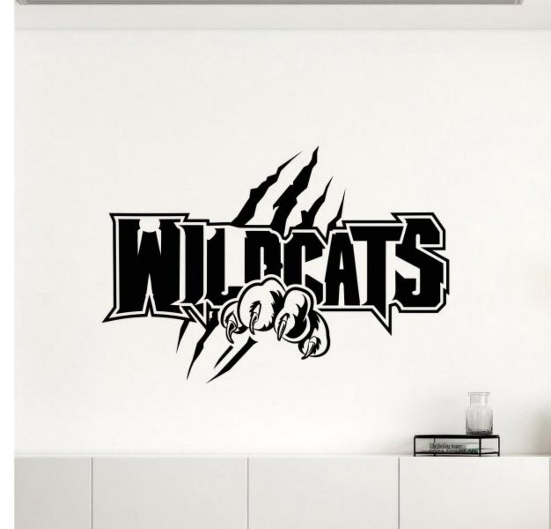 Wildcats Mascot Wall Decal Vinyl Sticker Football Baseball Basketball ...