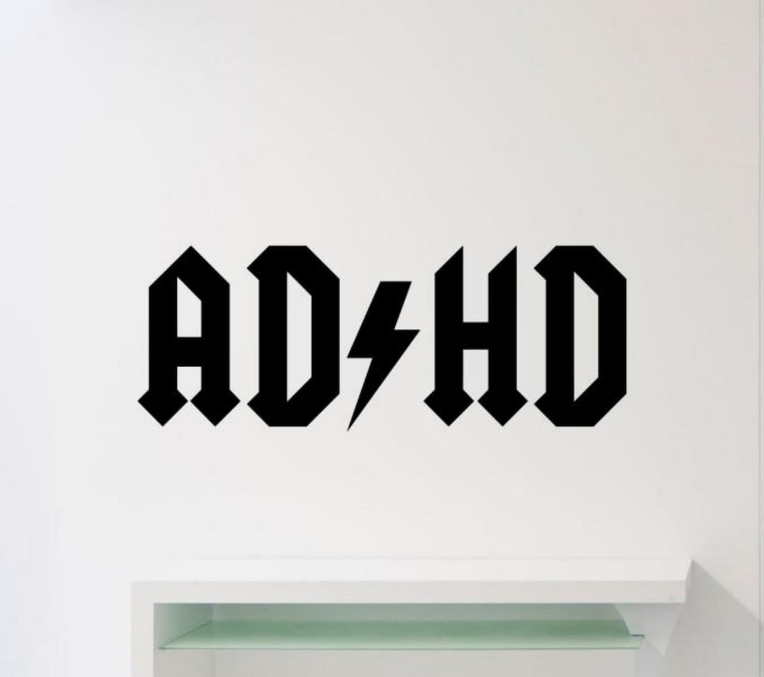 ADHD Wall Decal Vinyl Sticker ADHD Awareness Decor Attention Deficit ...