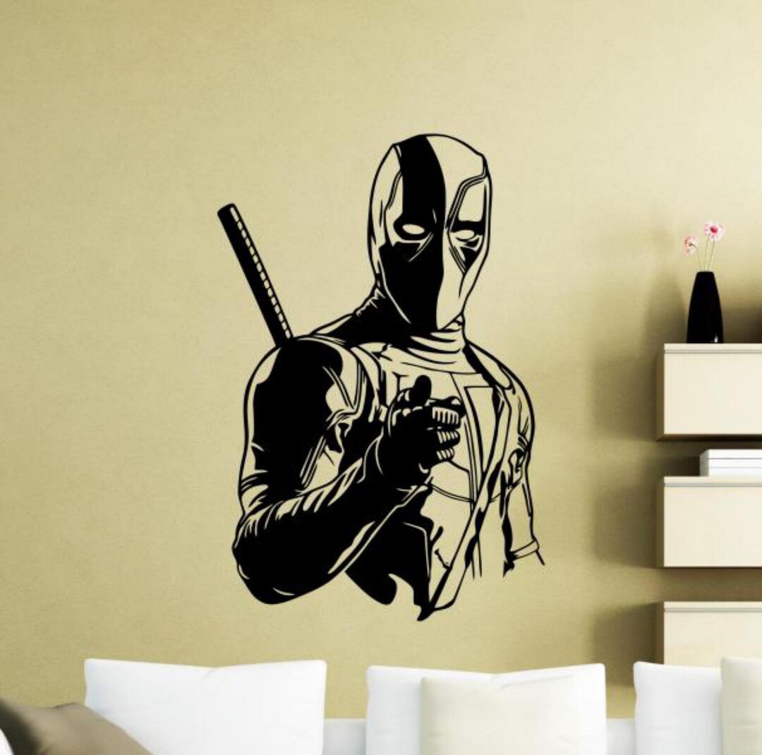 Deadpool Wall Decal Vinyl Sticker Superhero Decor Wall Art Kids Room ...