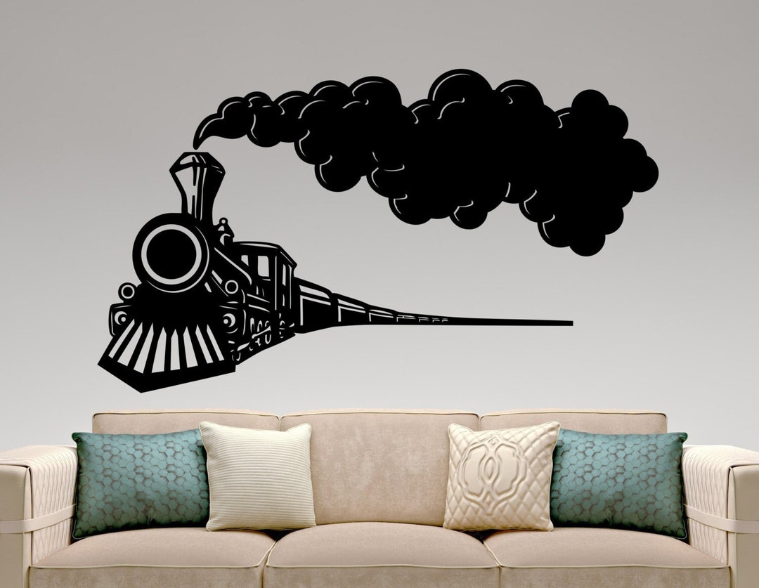 Steam Train Wall Decal Locomotive Vinyl Sticker Train Wall Art Home ...