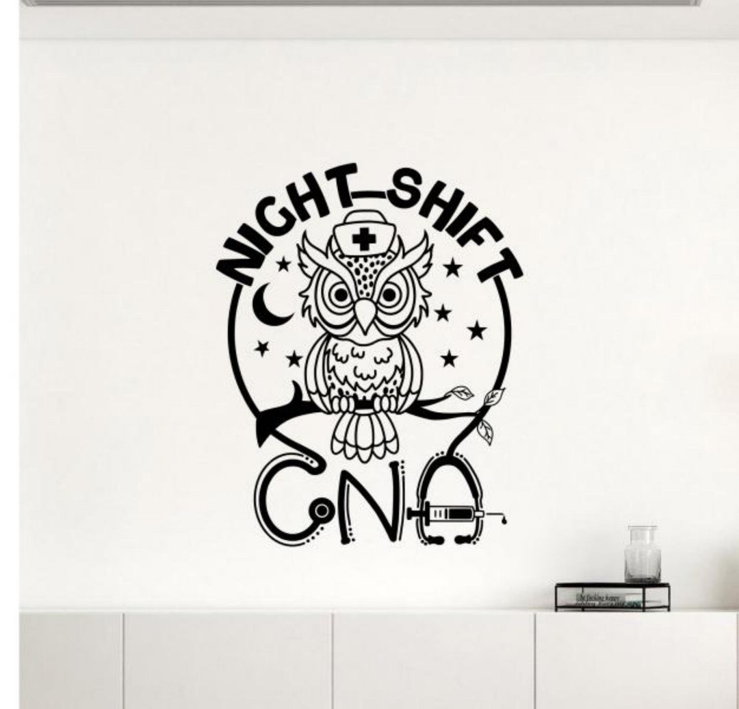 Night Shift CNA Decal Vinyl Wall Sticker Certified Nursing Assistant ...