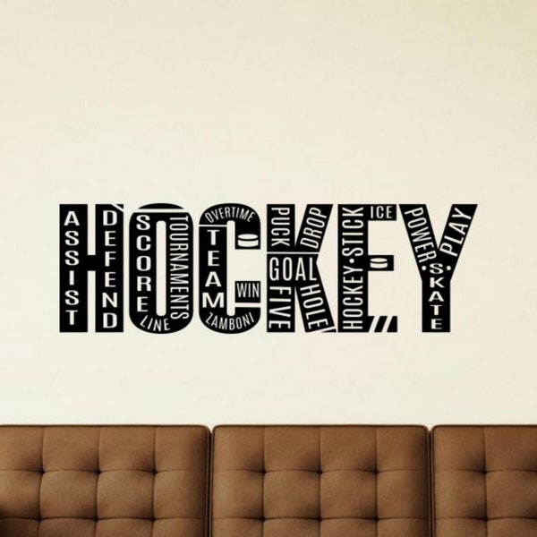 Hockey Wall Decal - Etsy