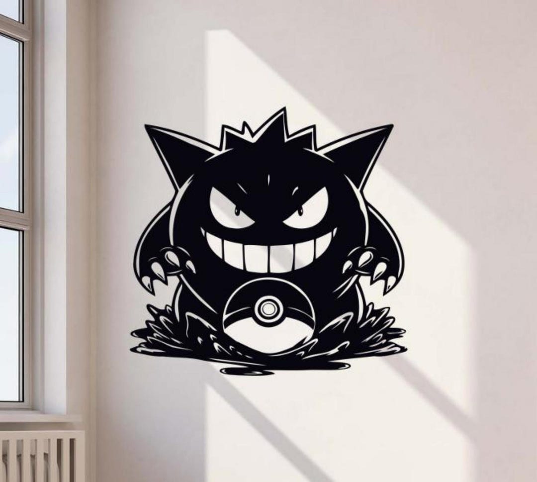 Gengar Wall Decal Vinyl Sticker Ball Haunter Gastly Wall Decor Wall Art ...
