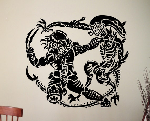 Alien Vs Predator Sticker Movie Wall Decals Home Interior | Etsy