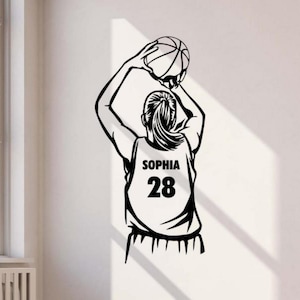 Basketball Girl Wall Decal Vinyl Sticker Custom Personalized Name ...