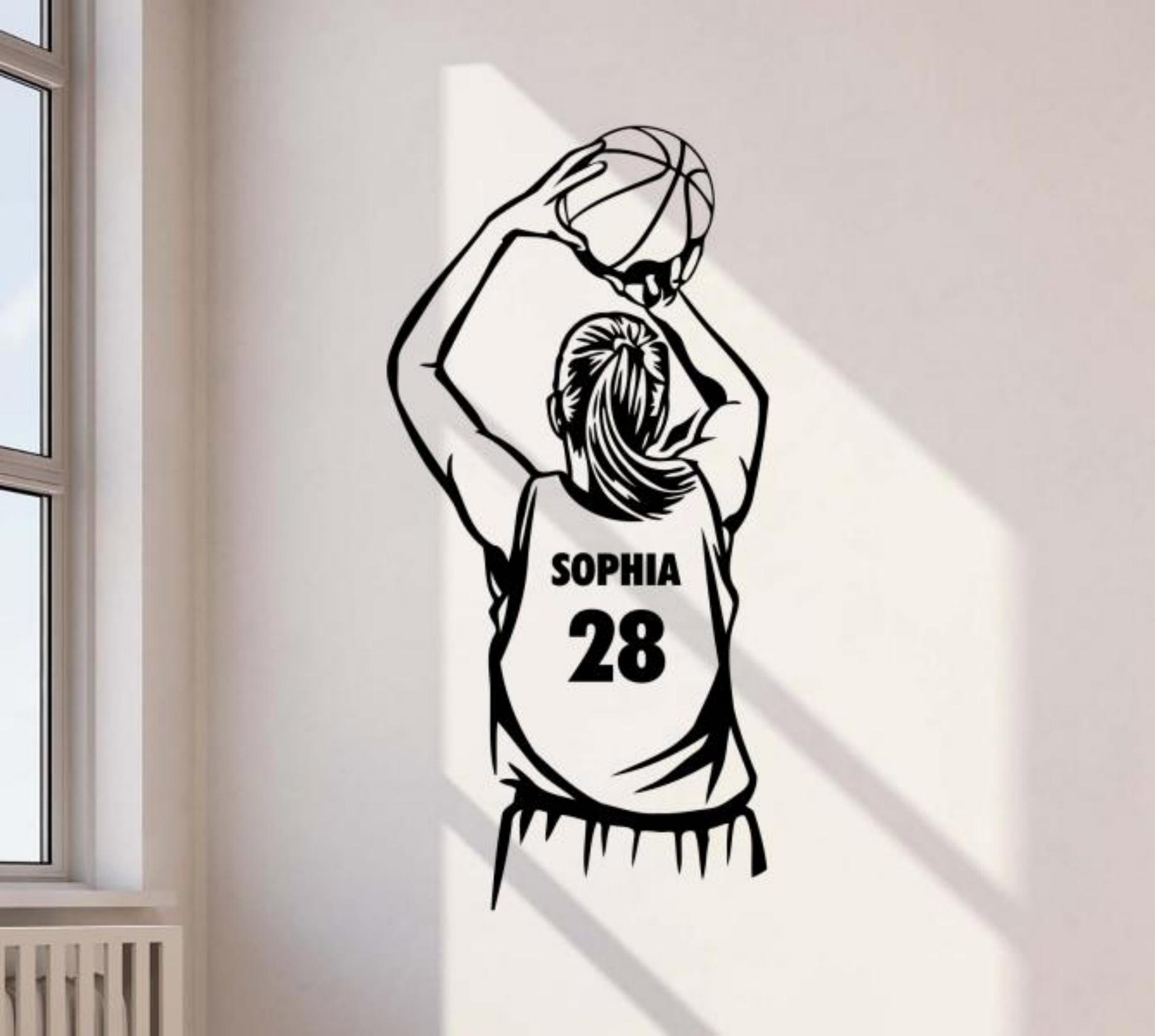 Basketball Girl Wall Decal Vinyl Sticker Custom Personalized Name ...