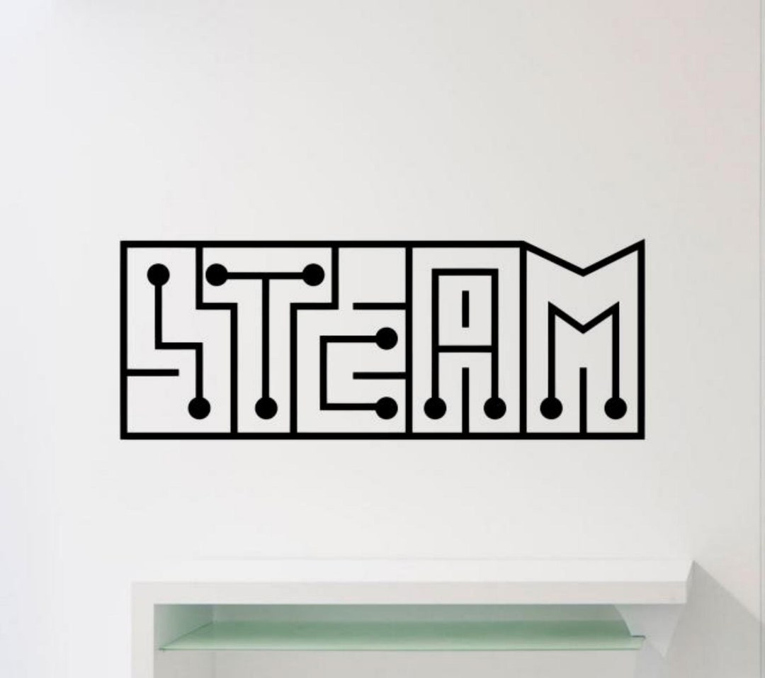 Steam Wall Decal Vinyl Sticker Science Decor Stem Lab Logo Technology ...