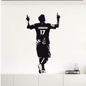 Custom Football Wall Decal Vinyl Sticker Personalized Jersey Decor ...