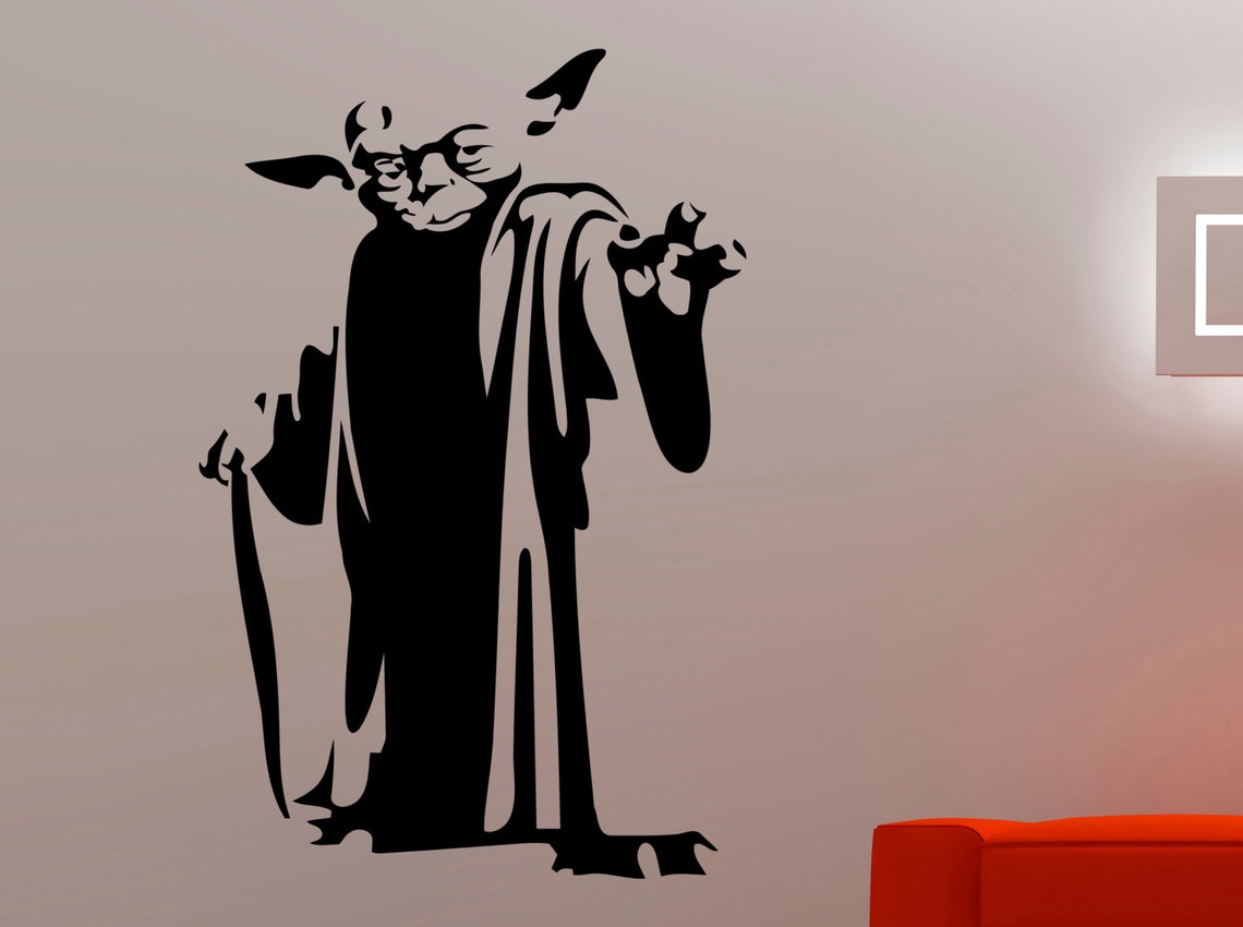 Star Wars Wall Decal Yoda Sticker Super Hero Vinyl Decal Home | Etsy
