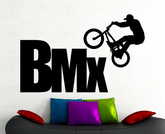 BMX Wall Sticker Extreme Sports Decals Freestyle Jumping | Etsy