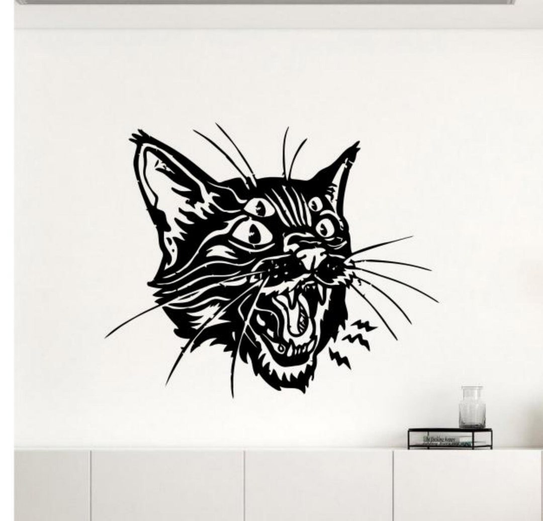 Hell Cat Wall Decal Vinyl Sticker Decor Wall Art Poster Gift Sign ...