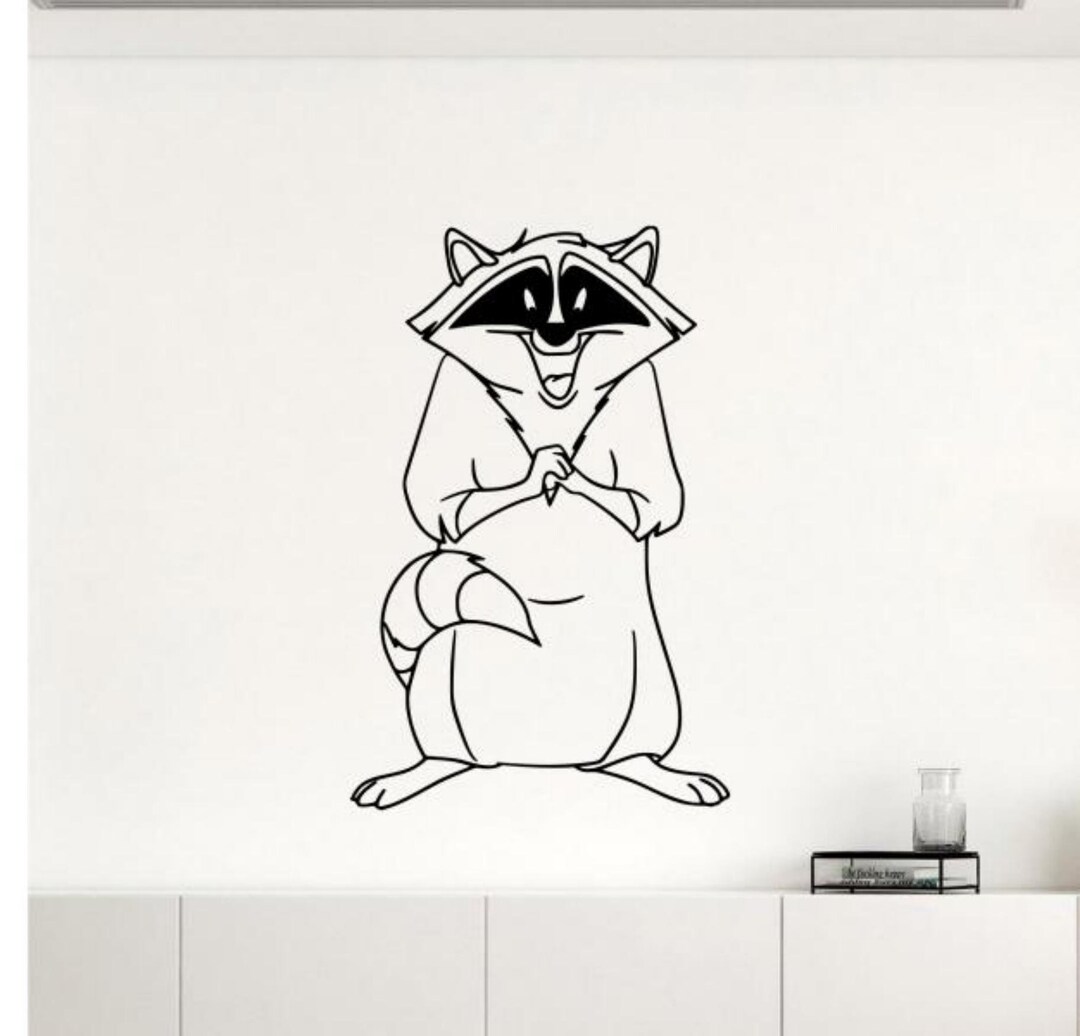 Meeko Wall Decal Vinyl Sticker Raccoon Wall Art Funny Poster Gift Self ...
