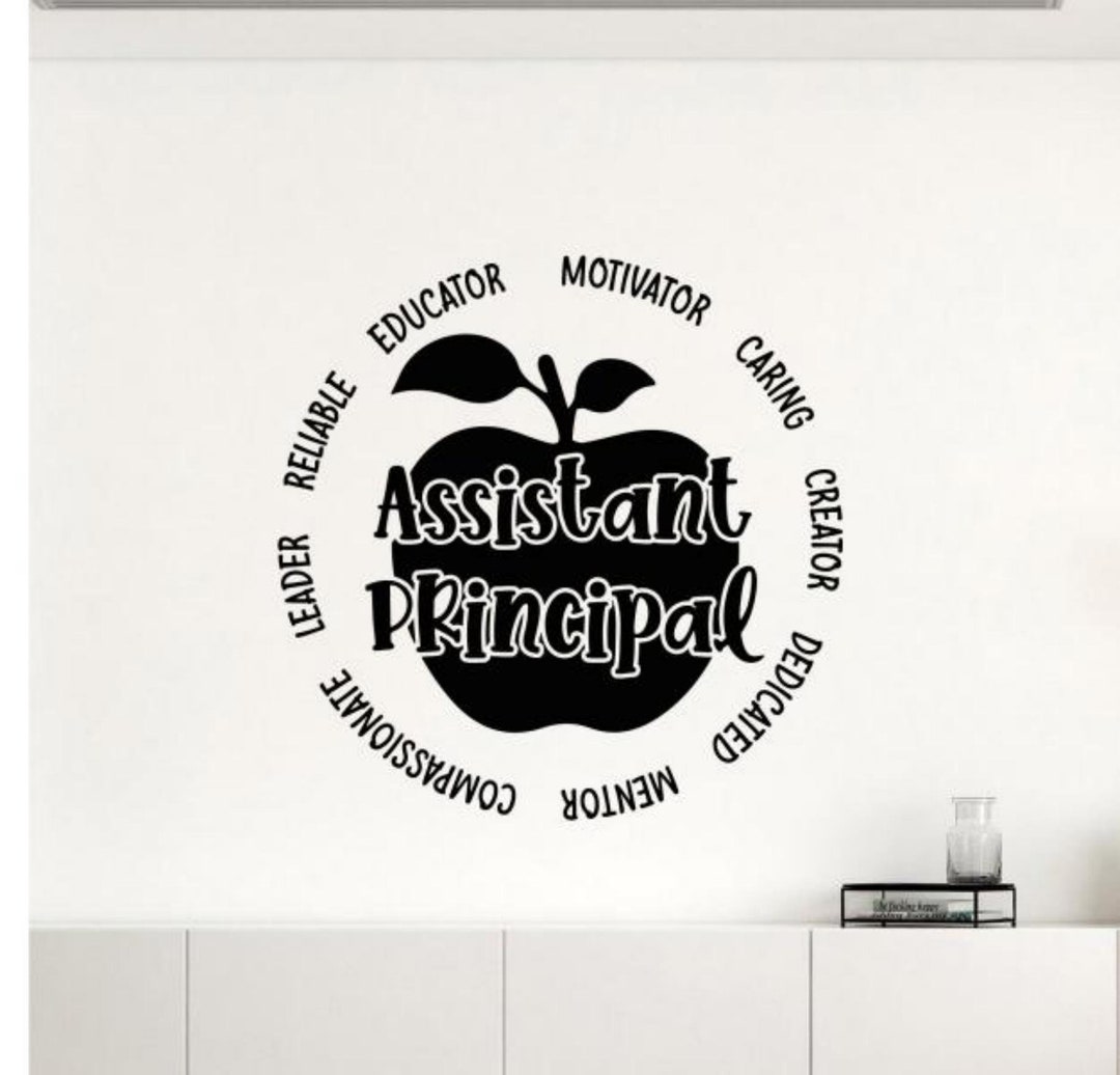 Assistant Principal Wall Decal Vinyl Sticker Decor Apple Door Sign Wall ...