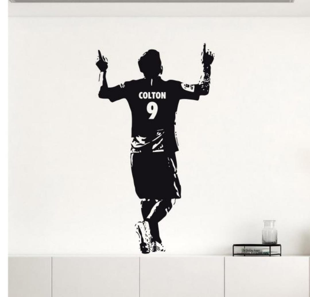 Custom Football Wall Decal Vinyl Sticker Personalized Jersey Decor ...