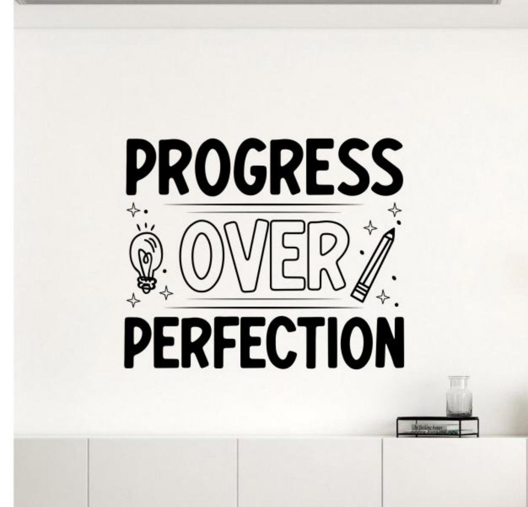 Progress Over Perfection Wall Decal Vinyl Sticker Office Decor ...