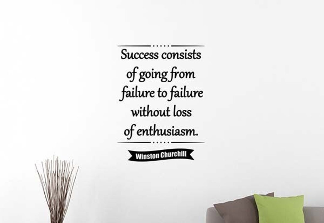 Winston Churchill Success Inspirational Quote Wall Decal Life - Etsy