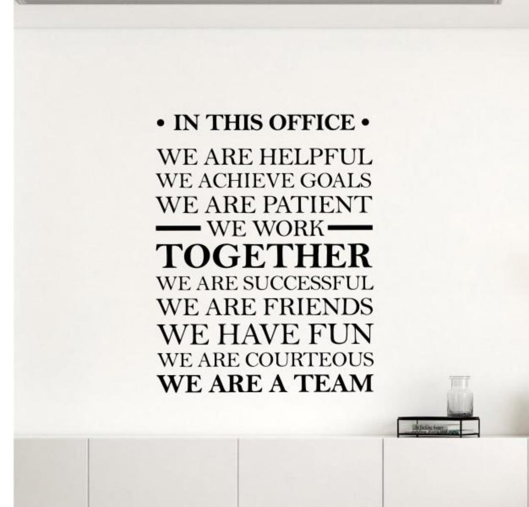 In This Office We Are a Team Wall Decal Vinyl Sticker Office Decor ...