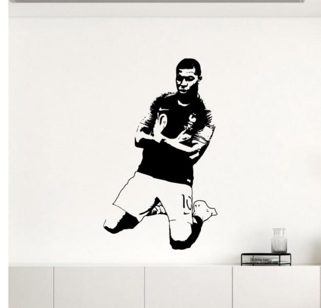 Mbappe Wall Decal Vinyl Sticker Football Wall Decor Soccer Wall Art ...
