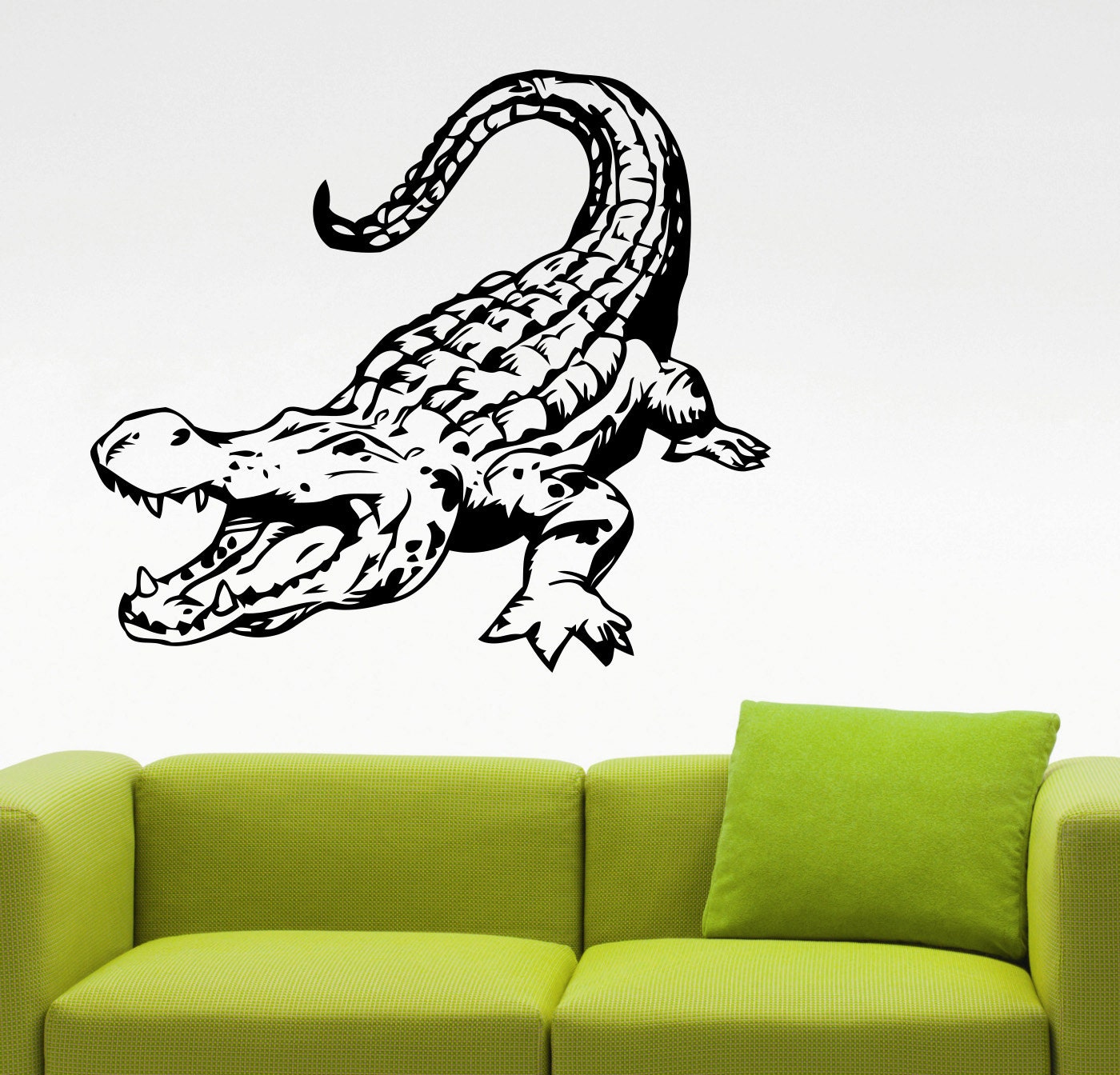 Alligator Wall Decal Crocodile Stickers Home Interior Design Animal ...