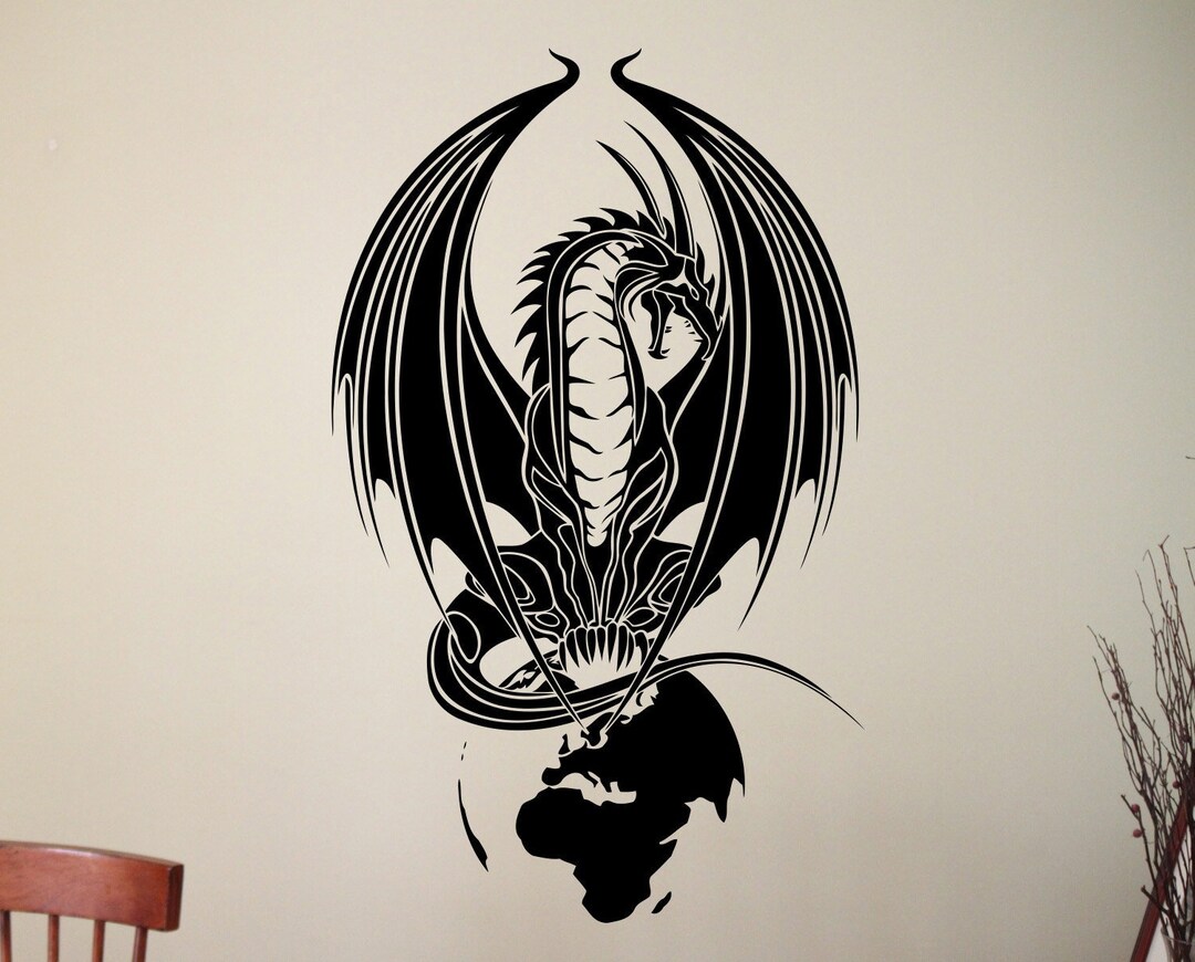 Dragon Wall Decal Vinyl Sticker Home Wall Art Living Room Bedroom Decor ...