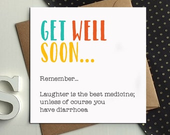 funny GET WELL soon cards time off work card extreme cheeky | Etsy