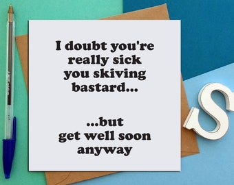 funny GET WELL soon cards time off work card extreme cheeky | Etsy