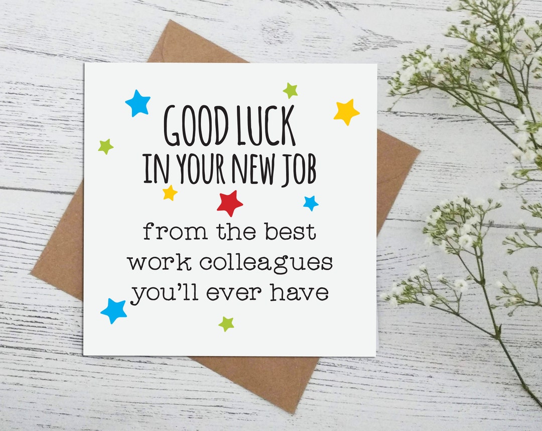 NEW JOB GREETING card good luck best work colleagues - Etsy Italia