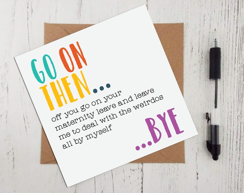 NEW JOB GREETING card happy maternity leave baby good luck | Etsy