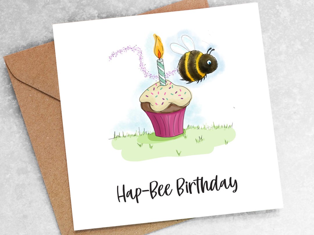 BIRTHDAY CARD ~ Hap-bee Birthday Greetings Card, for Sister, Mum, Aunty ...