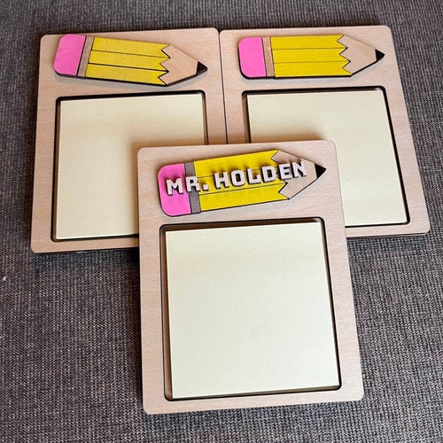 Teacher Sticky Note Holder Personalized Teacher Gift - Etsy